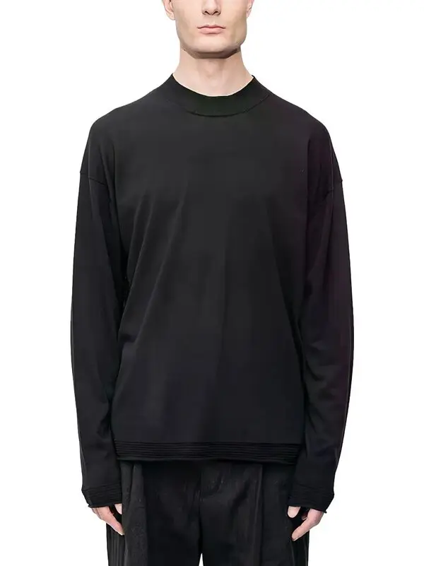THE VIRIDI-ANNE Long-sleeve Crew Neck Sweater - Black