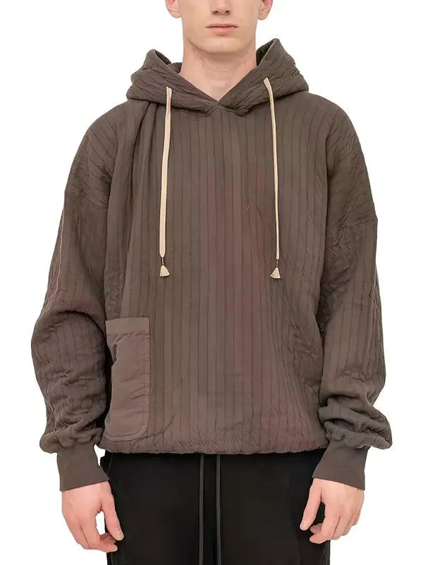 THE VIRIDI-ANNE Patch-pocket Hoodie - Brown