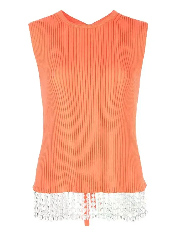 Opening Ceremony Beaded Open-back Top - Orange
