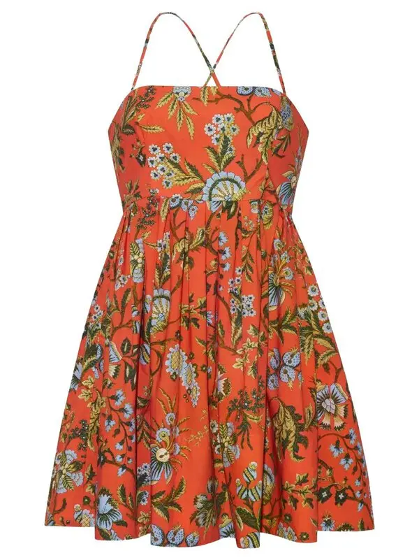 Cara Cara Leo Floral Mini Dress - Orange