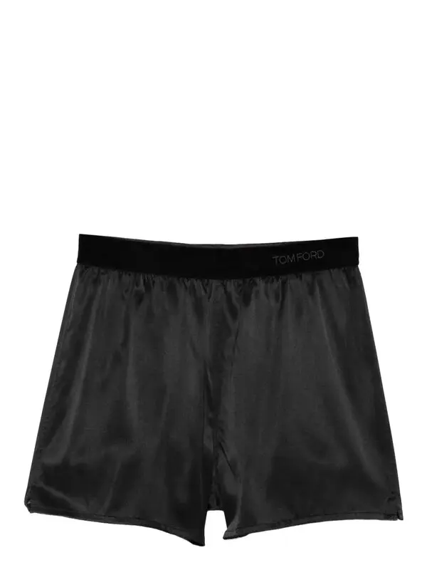 TOM FORD Elasticated-waistband Pajama Shorts - Black