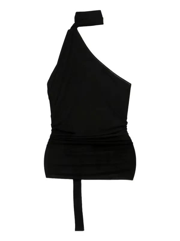 LUDOVIC DE SAINT SERNIN Halterneck One-shoulder Top - Black