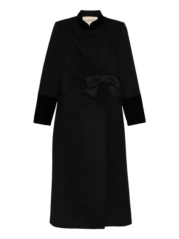 Valentino Garavani Bow-detailed Coat - Black