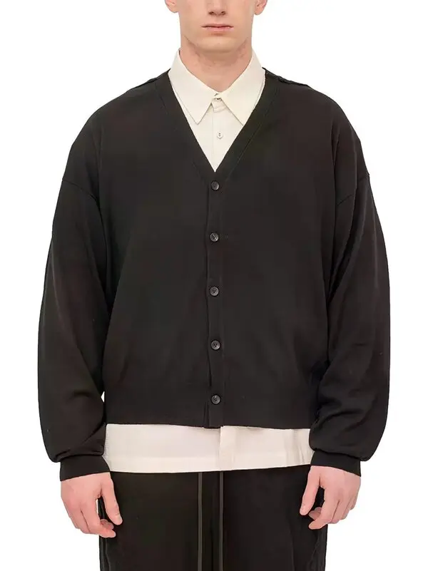 THE VIRIDI-ANNE Elbow-patch Cardigan - Black