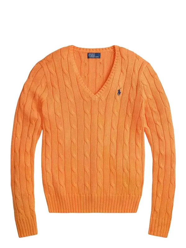 Polo Ralph Lauren V-neck Cable-knit Sweater - Orange