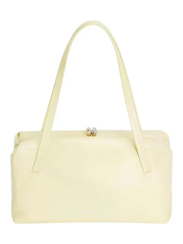 JIL SANDER Small Goji Embossed Frame Leather Tote - Neutrals