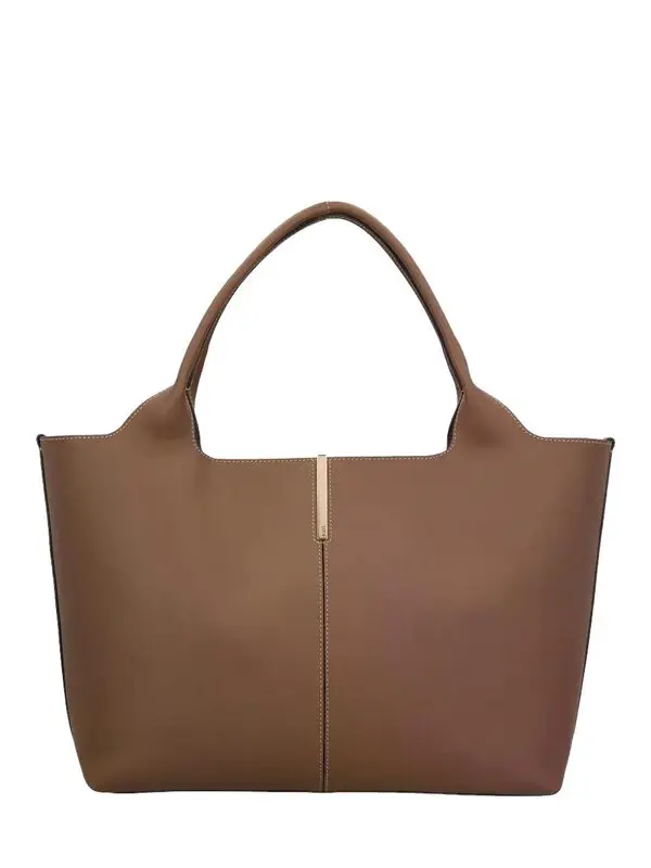 TOD'S Leather Tote With Top Handle - Brown