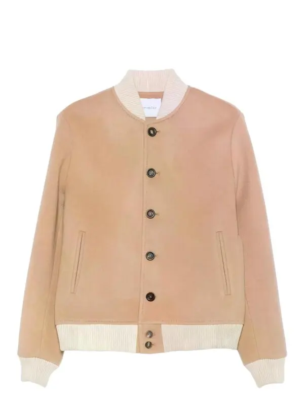 Malo Button Bomber Jacket - Neutrals