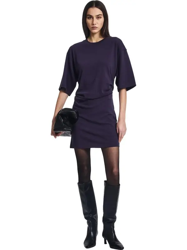 NINETY PERCENT Raya Cotton T-shirt Dress - Aubergine