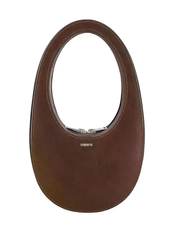 Coperni Swipe Oval Zipped Mini Bag - Brown