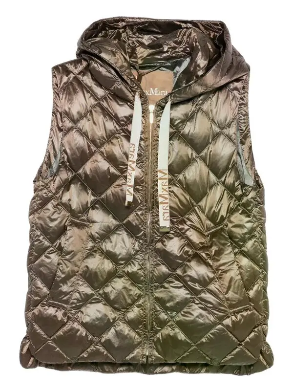 Max Mara Hooded Quilted Gilet - Brown
