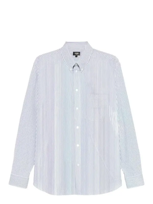 Fendi Striped Long-sleeved Shirt - White