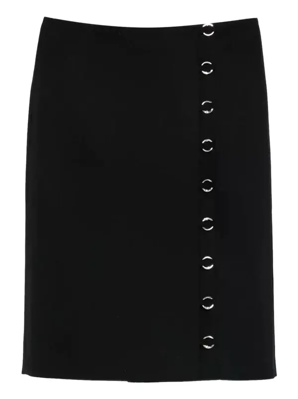 MEDEEA Midi Skirt With Ring Embellishments - Black