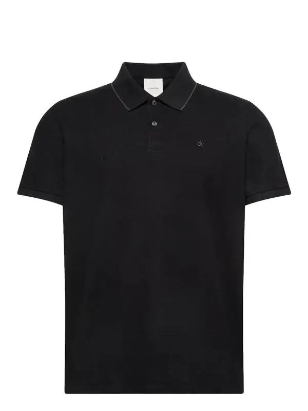 Calvin Klein Logo-embroidered Polo Shirt - Black