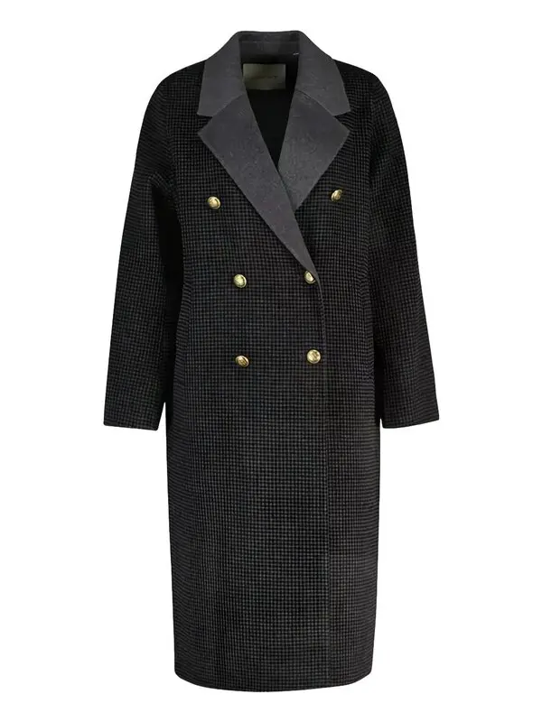 Gant Checked Handstitched Coat - Black