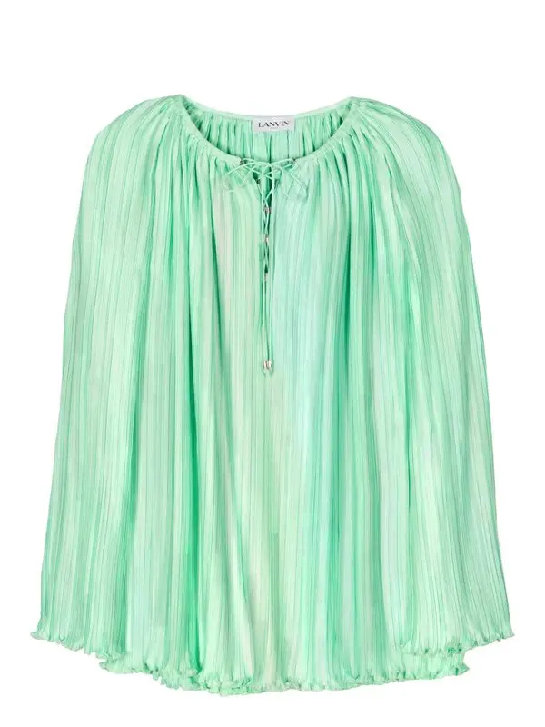 LANVIN Tie-neck Pleated Blouse - Green