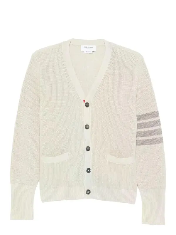 Thom Browne 4-bar Stripe Pockets Cardigan - Neutrals