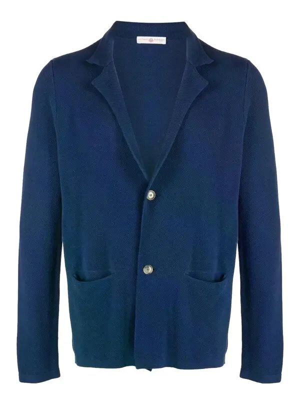Luciano Barbera Long-sleeved Cotton Cardigan - Blue
