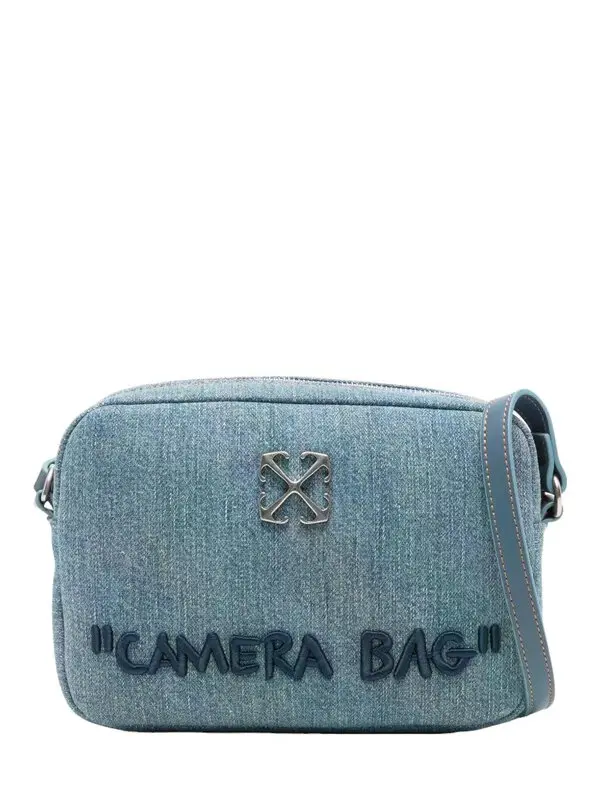Off-White Jitney Camera Cross Body Bag With Logo Plaque - Blue
