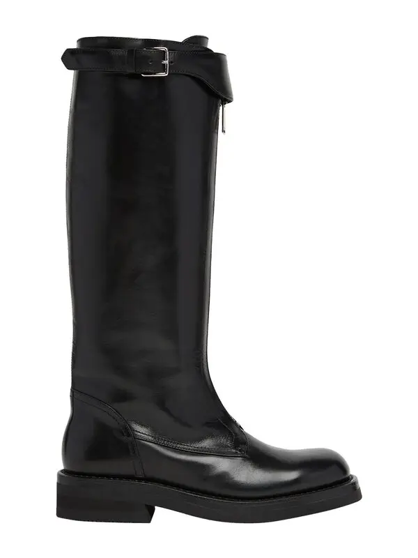 Alexander McQueen Leather Knee-high Boots - 1000 Black