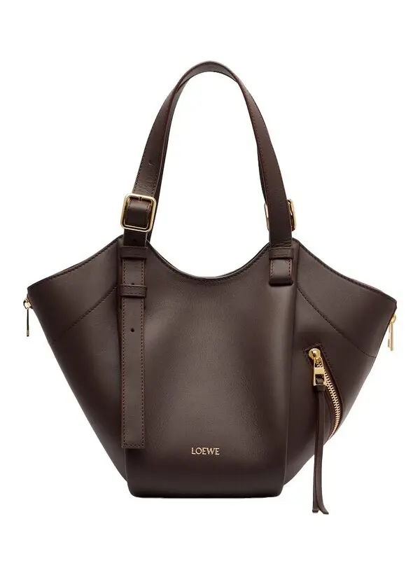 Loewe Hammock Flip Medium Leather Tote Bag - Brown
