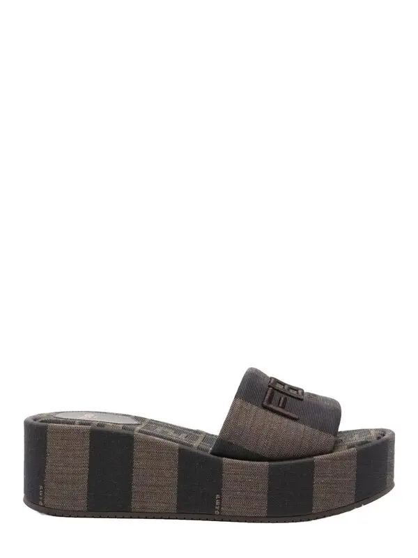 Fendi Sunshine Flatform Sandals - Brown