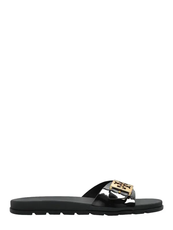 Tory Burch Buckle Detail Slides - Black