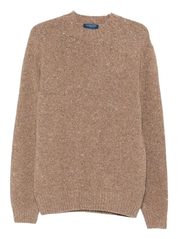 DANIELE FIESOLI Crew-neck Long Sleeve Sweater - Brown