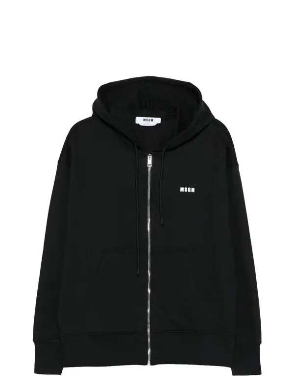 MSGM Cotton Logo Hoodie - Black