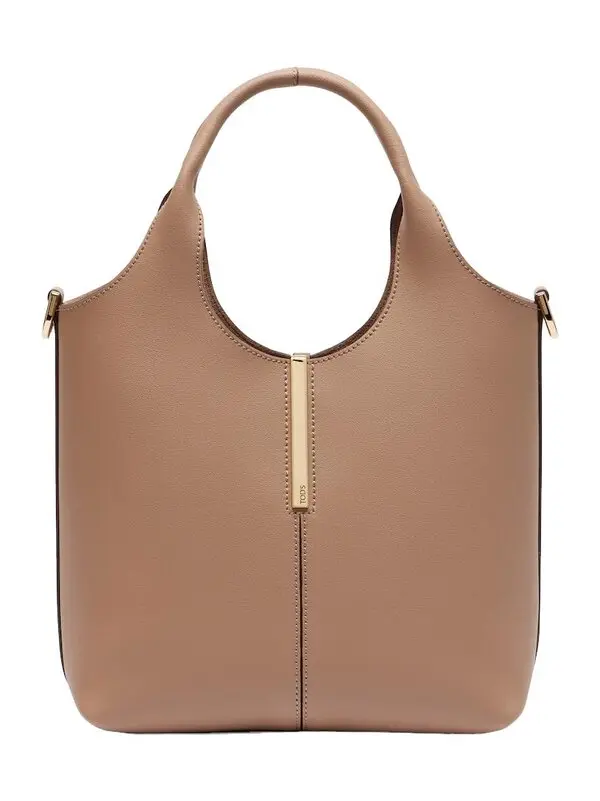 TOD'S Mini Leather Tote Bag - Beige