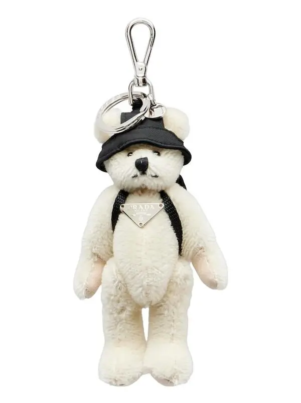 Prada Teddy Large Bag Charm - White