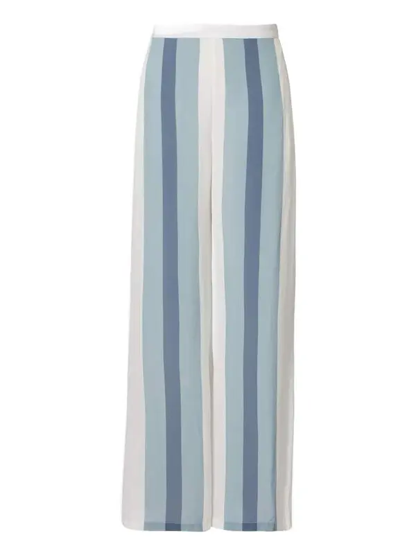 ADRIANA DEGREAS Striped Wide-leg Pants - Blue