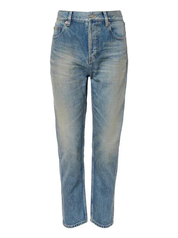 Saint Laurent 90s Cropped Slim Jeans - Blue