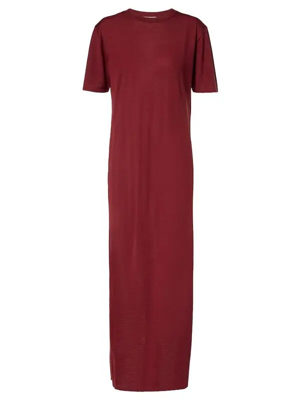 Saint Laurent Wool Maxi Dress - Red