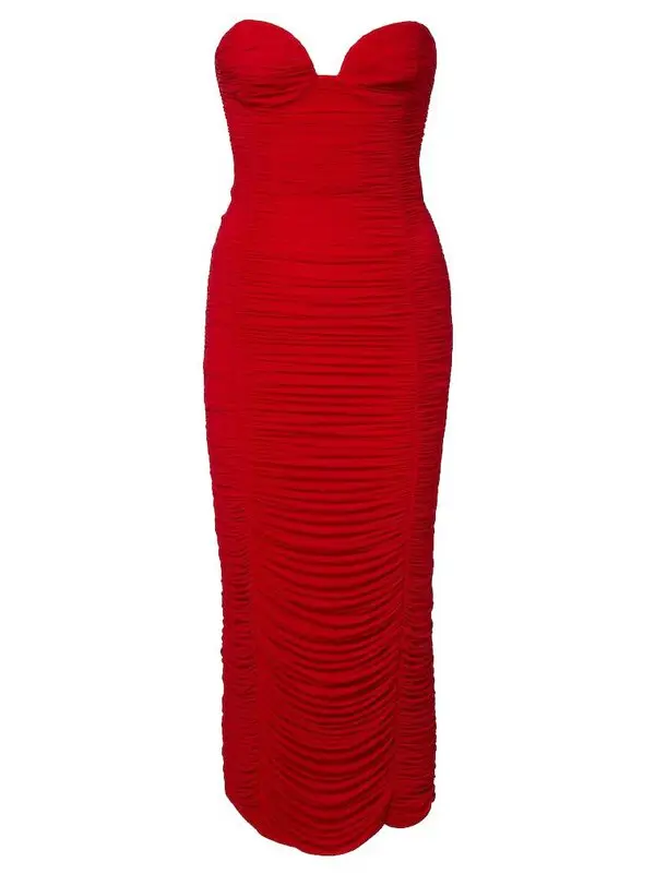 Magda Butrym Sweetheart Bustier Dress - Red