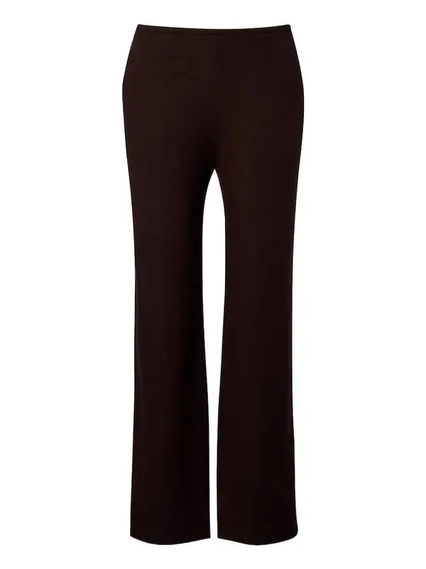 LESET Lauren Jersey Wide-leg Pants - Brown