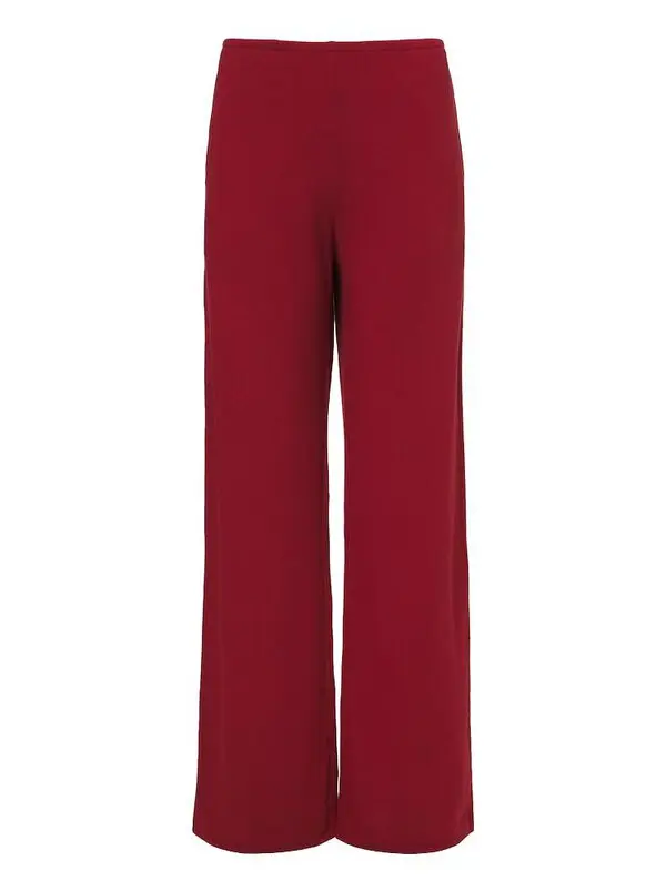 LESET Lauren Jersey Wide-leg Pants - Red