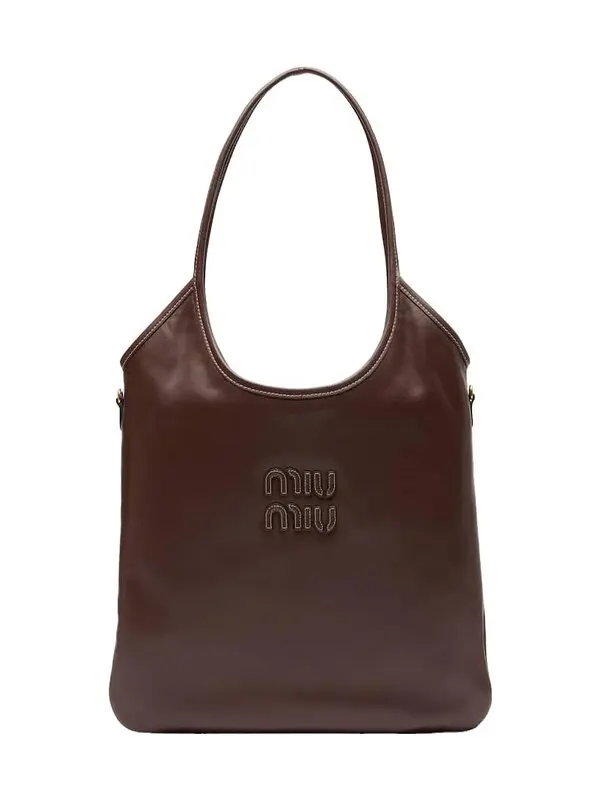 Miu Miu Ivy Leather Tote - Brown
