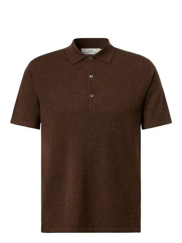 Arch4 Cashmere Polo Shirt - Brown