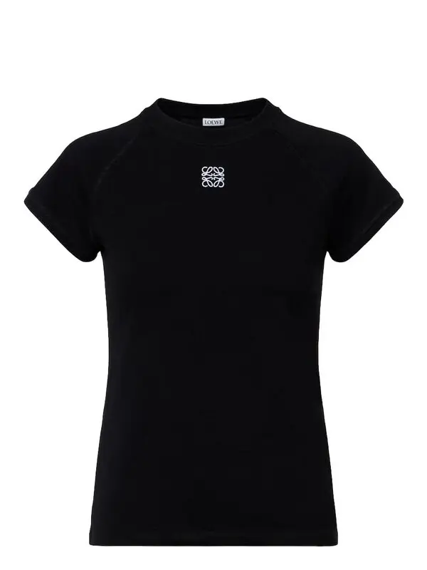 Loewe Anagram Cotton-blend T-shirt - Black