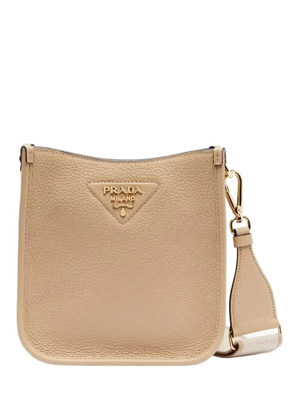 Prada Mini Leather Shoulder Bag - Beige