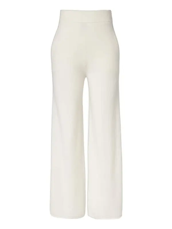 Max Mara Piega Cashmere Wide-leg Pants - White