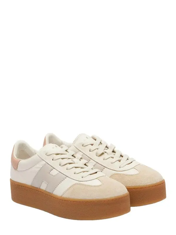 Hogan H698 Suede-trimmed Leather Sneakers - White