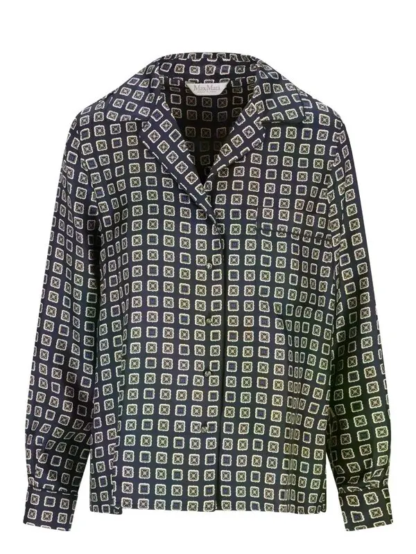 Max Mara Patterned Buttoned Shirt - Blue