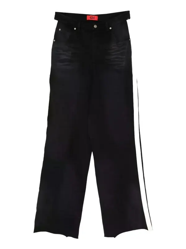424 Stripe-detail Trousers - Black