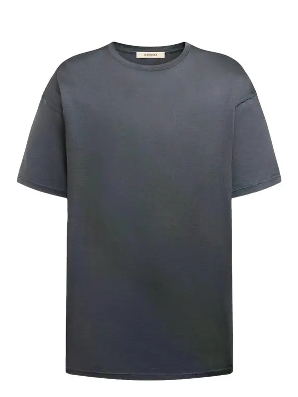 12 STOREEZ Silk Crew-neck T-shirt - Grey