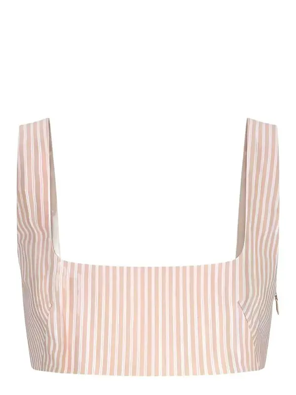 Andamane Striped Square-neck Bralette Top - Pink