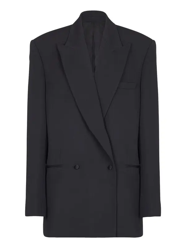 Balmain Wool Oversized Blazer - Black
