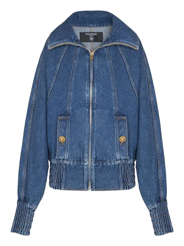 Balmain Denim Bomber Jacket - Navy