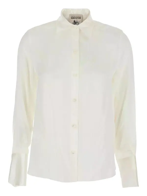 SEMICOUTURE Classic-collar Button Shirt - Neutrals